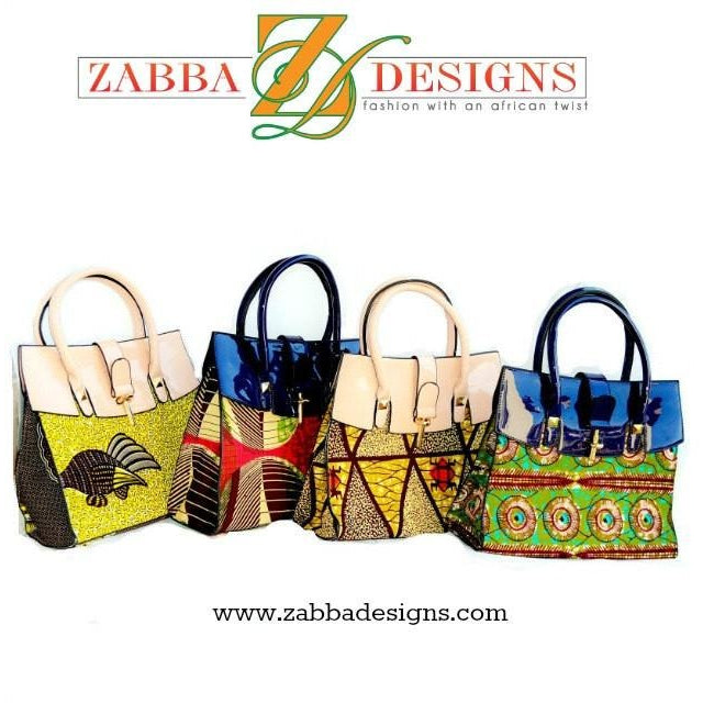 Green And Purple African Fabric Bag