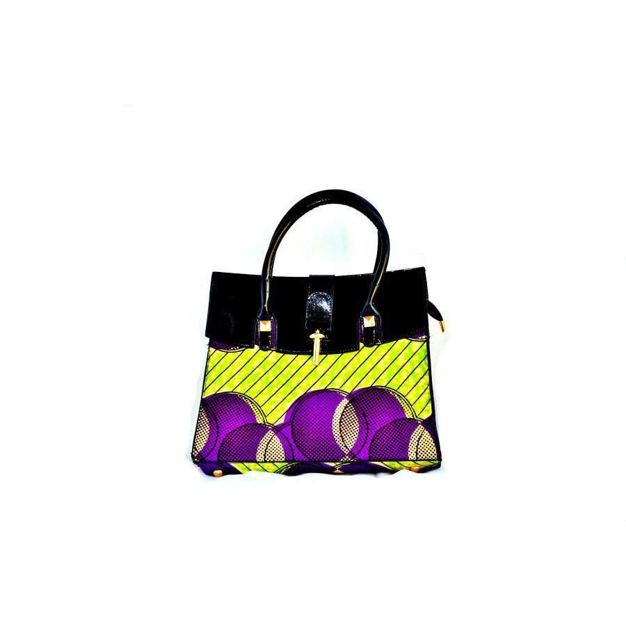 Green And Purple African Fabric Bag