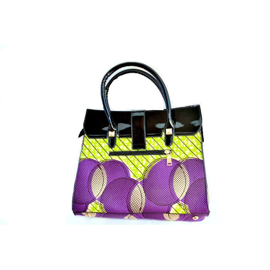 Green And Purple African Fabric Bag
